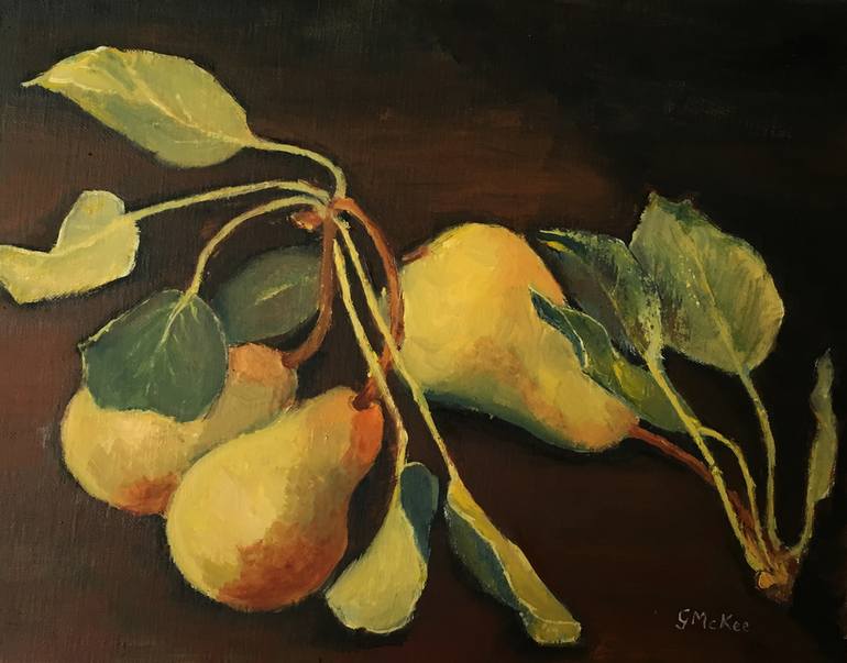 Freshly picked Tuscan pears Painting by Grace McKee | Saatchi Art
