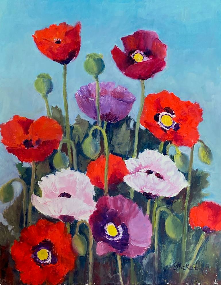 Glorious poppies Painting by Grace Mckee | Saatchi Art