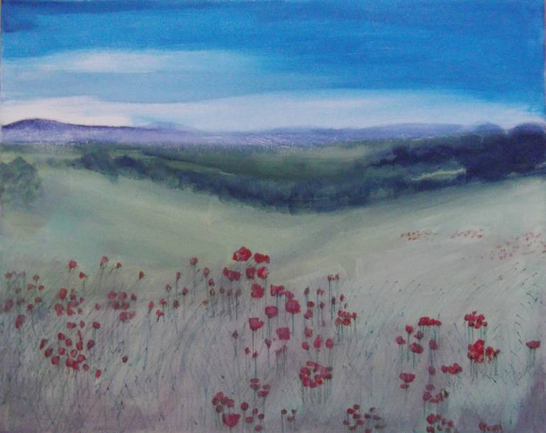 Evening walk in Sussex Painting by Helena Manchip | Saatchi Art