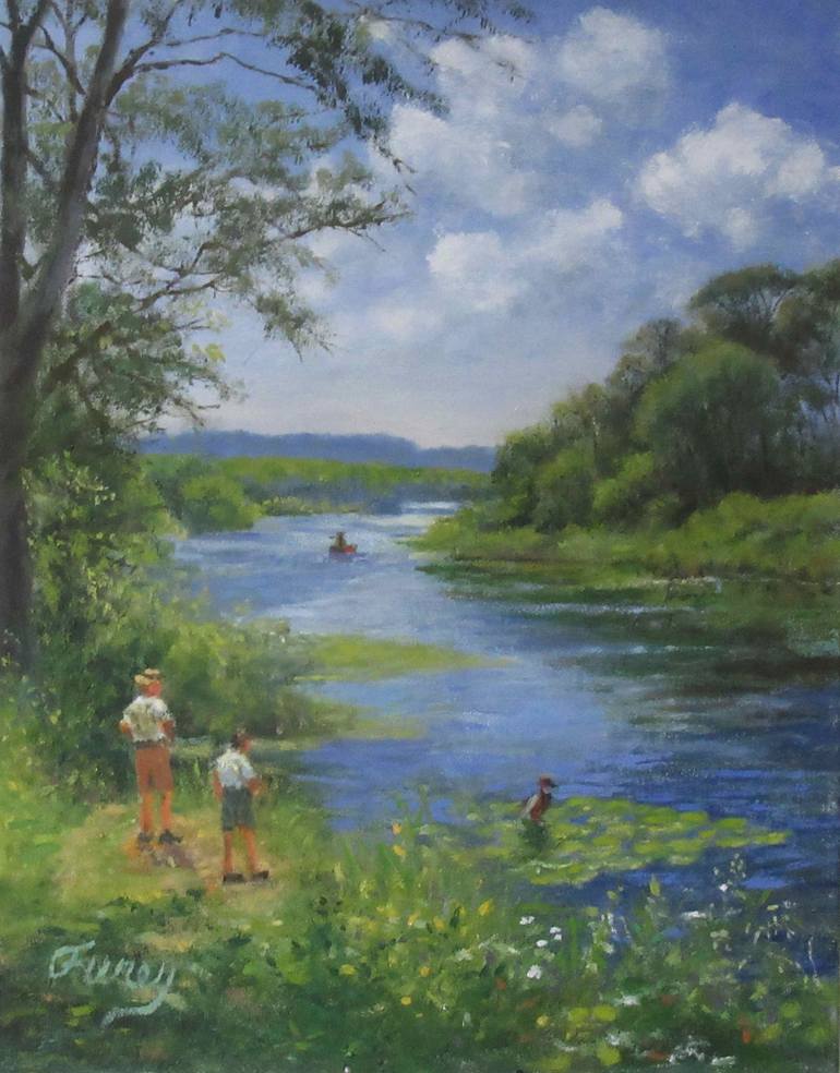 Father and Son Painting by Tom Furey | Saatchi Art