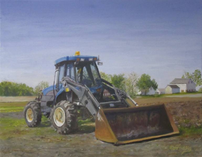 Patterson Farm Tractor Portrait Painting by Tom Furey | Saatchi Art