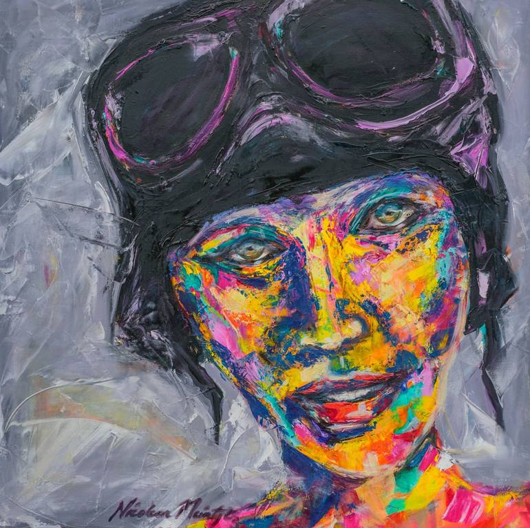 Lady Aviator Painting by Nicoleen Meintjes | Saatchi Art