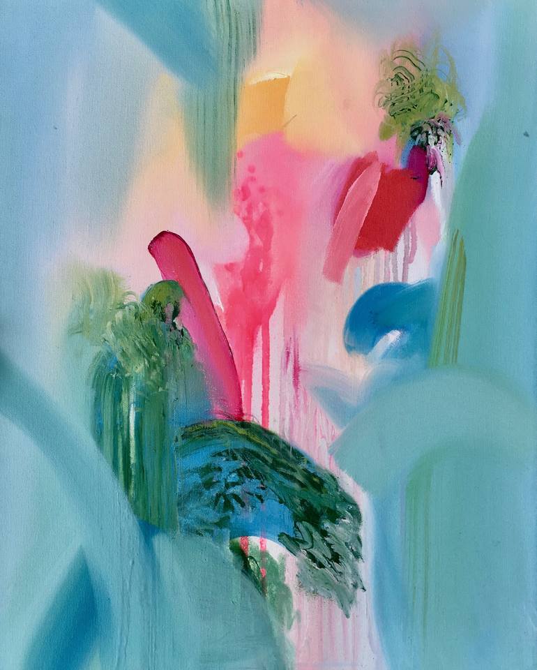 Waterfall Painting by Sally Wright | Saatchi Art
