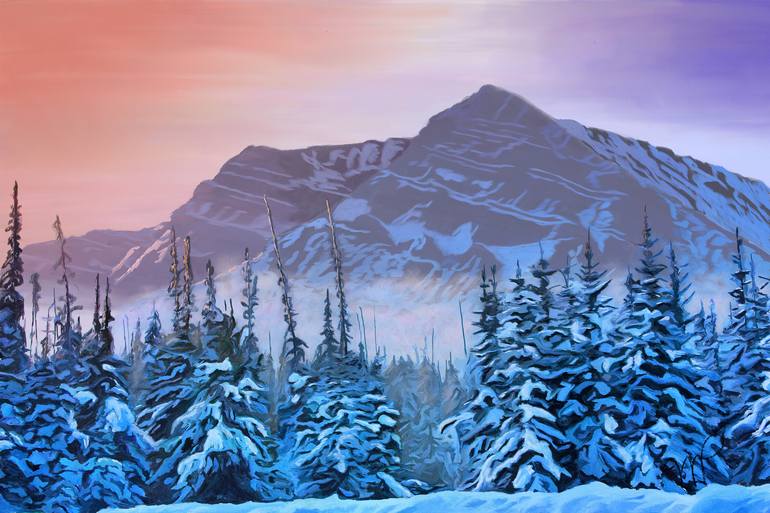 Storm Mountain Sentinels Painting by Marc Provencher | Saatchi Art