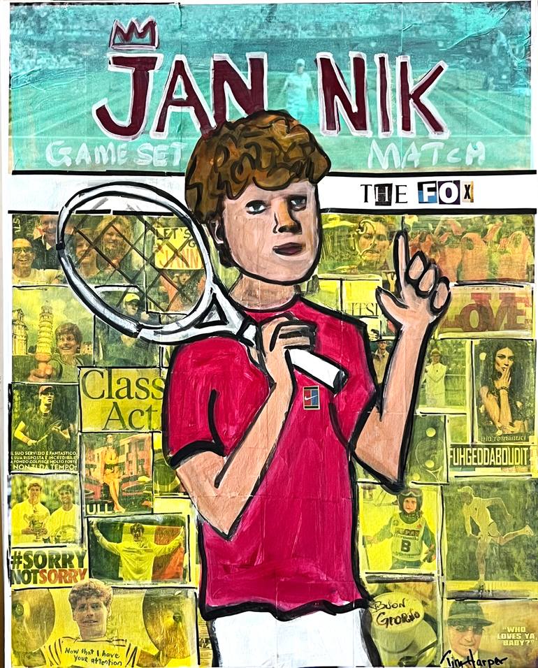 Jannik Sinner Painting by Tim Harper | Saatchi Art