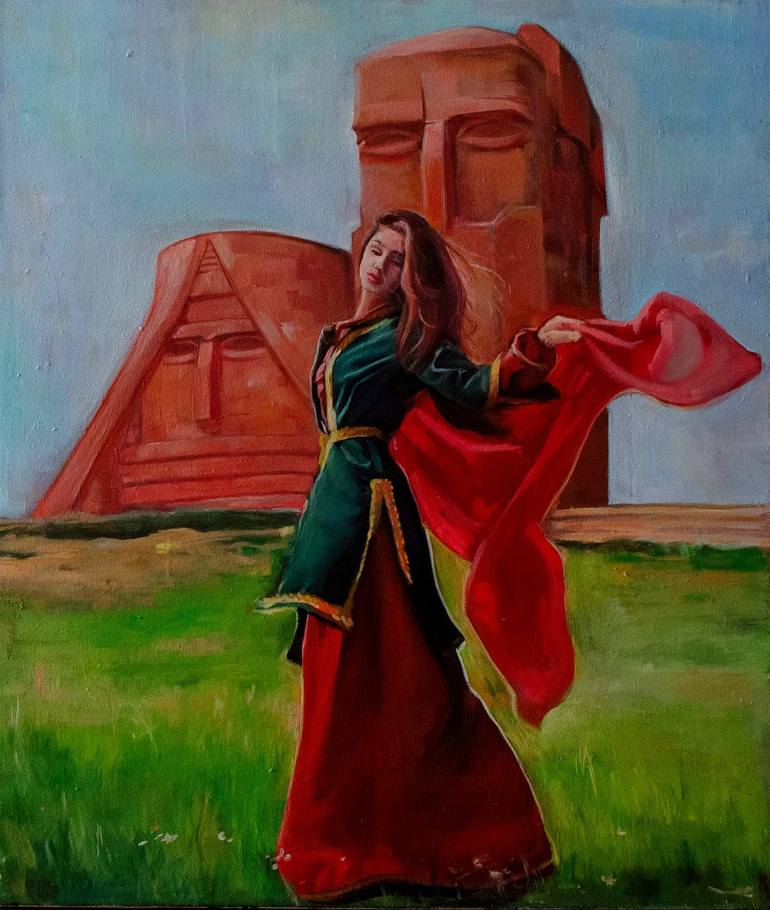 The daughter of Artsakh Painting by Mher Mnatsakanyan | Saatchi Art