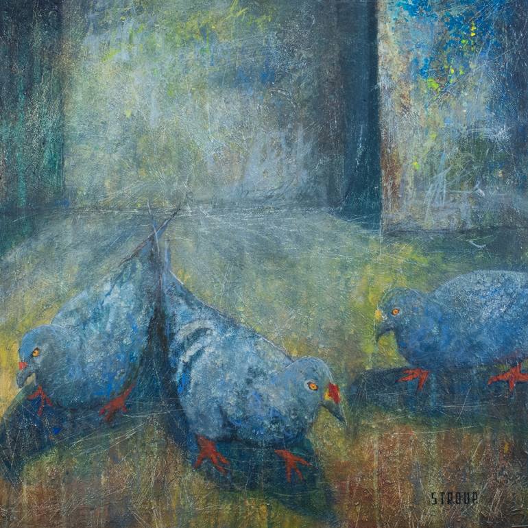 Drama Behind The Food Court Painting by DANIEL STROUP | Saatchi Art