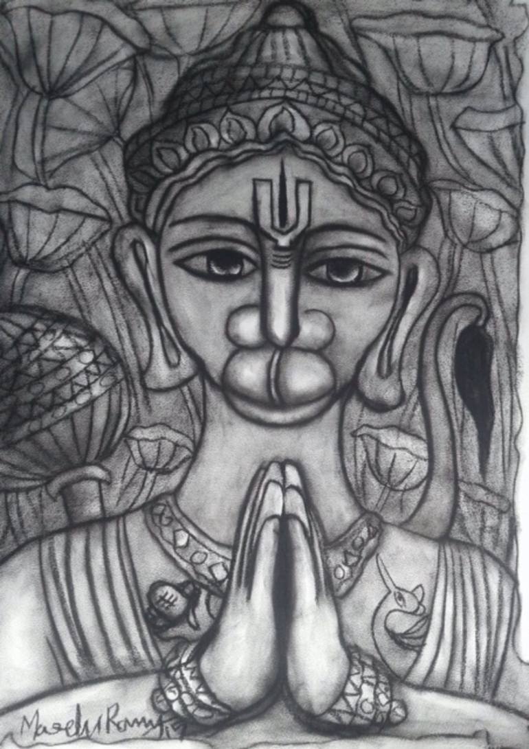 Lord Hanuma Paint1 Painting by Ramulu Maredu | Saatchi Art