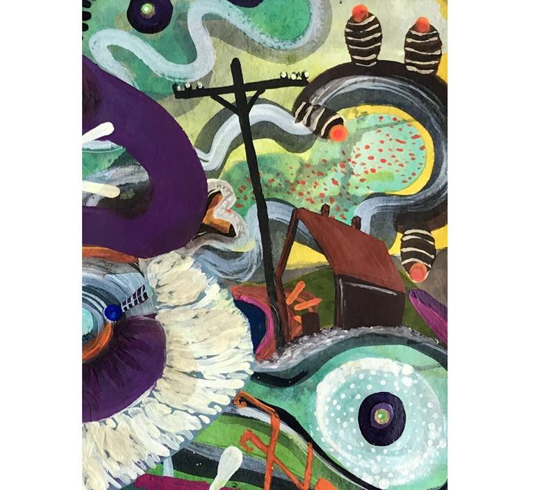 looping lines of permanent fret Painting by Margaret Ann Withers ...
