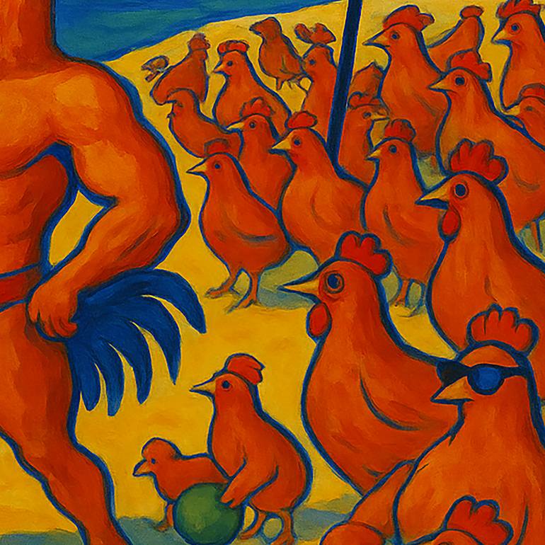 Le Coq’s Breakfast – à la Matisse Painting by Painter Marijan Loncar ...