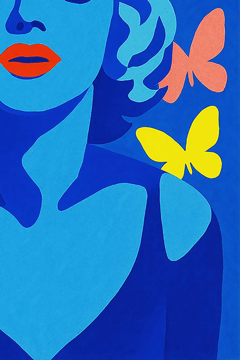 Marilyn Monroe and the Dance of Butterflies Printmaking by Painter ...