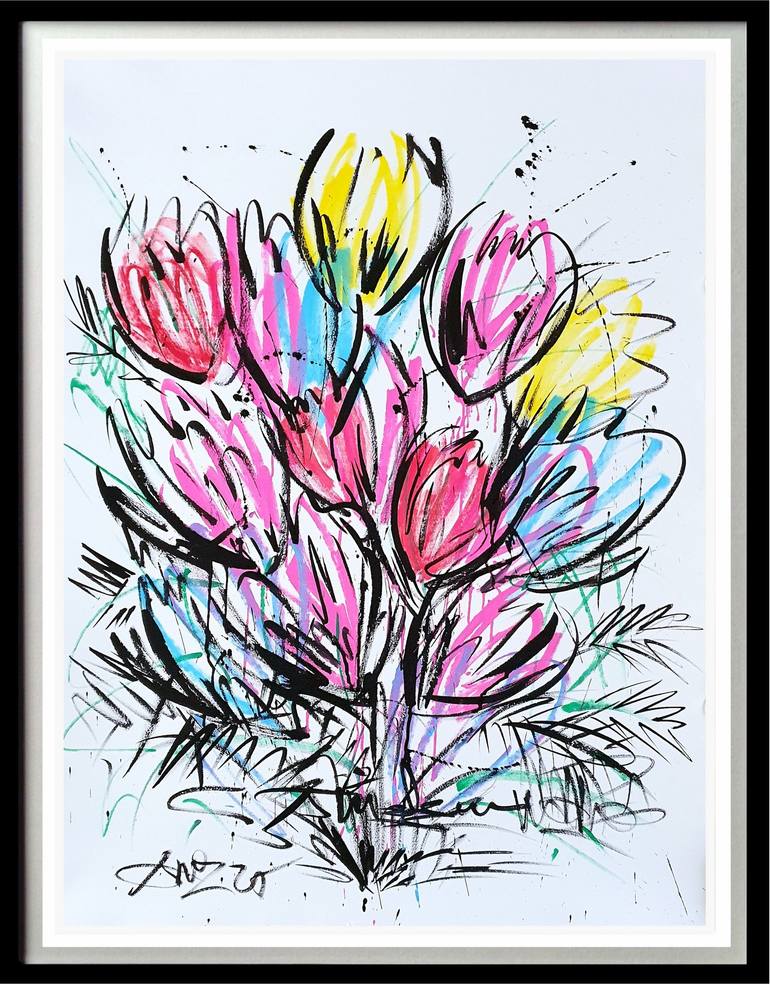 Tulips Crash Control Painting by Mister Artsy Urban Studio Street Art ...