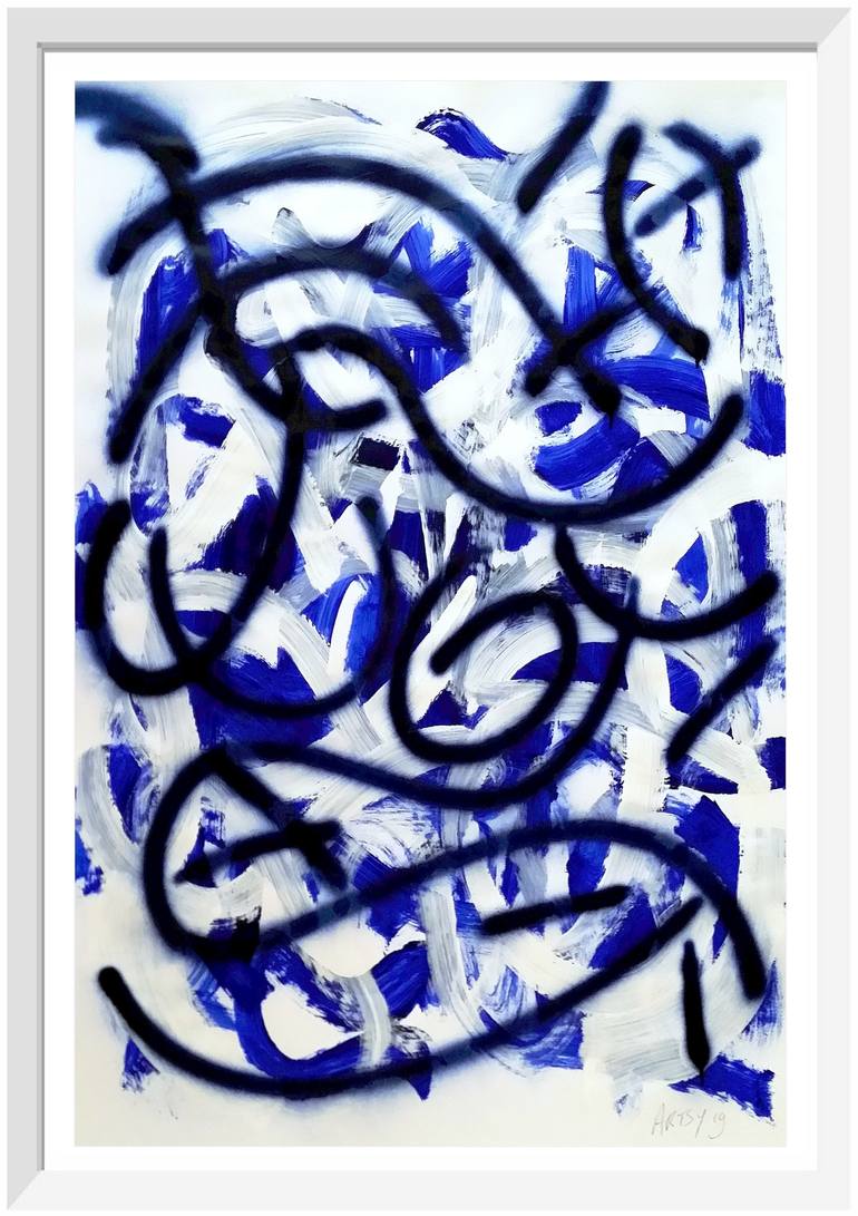 Go for the blue Painting by Mister Artsy Graffiti Street Art Amsterdam ...