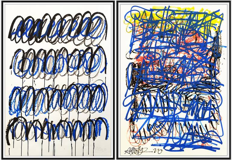 Tag Two (diptych) Drawing by Mr Artsy Streetart and Graffiti Art shop ...