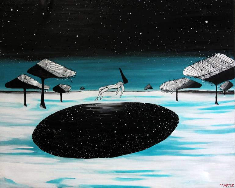 Flying man Painting by Pablo Martínez | Saatchi Art