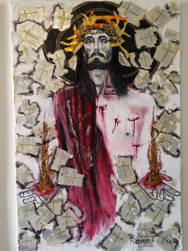 THE GODS ARE CRYING - JESUS, 2016 Painting by Danny Raven TAN | Saatchi Art