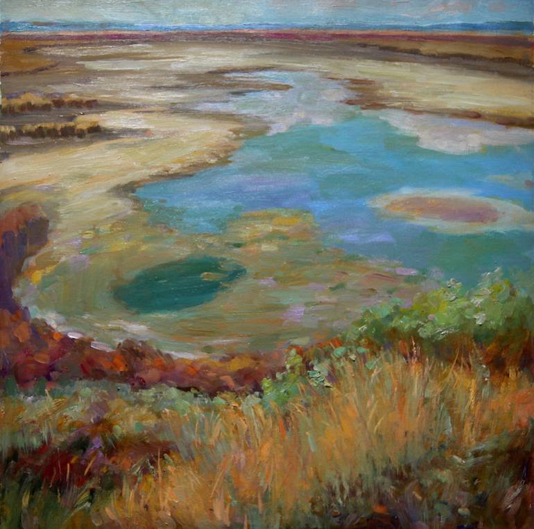 Dried up estuary Painting by Vyrvich Valentin | Saatchi Art