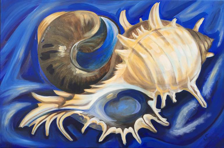A Summer Memory (Sea Shells) Painting by Snejana Videlova | Saatchi Art