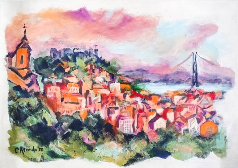 My city Lisbon Painting by Carmo Almeida | Saatchi Art