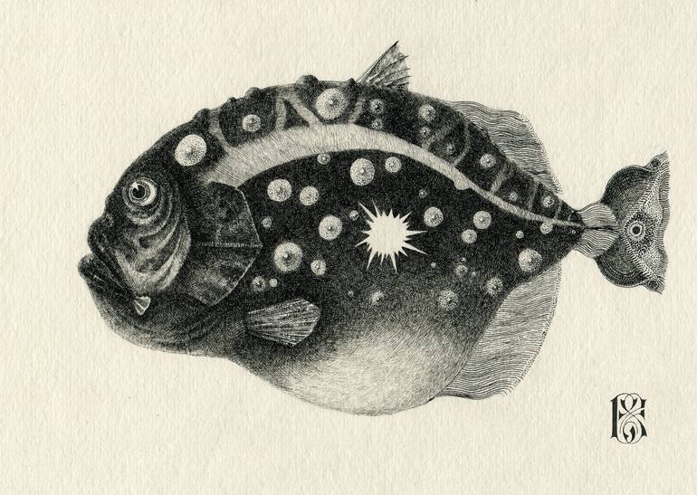 Fish Space Drawing by Serhii Lynnyk | Saatchi Art