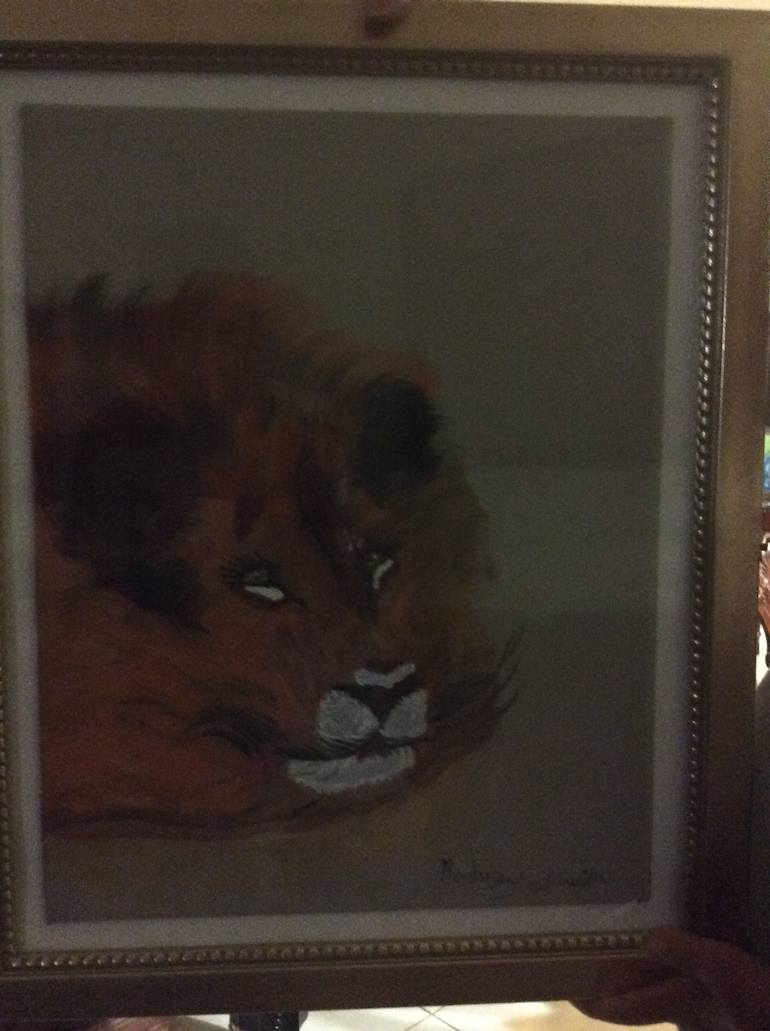 Face of the Lion Painting by Nereida Rodriguez | Saatchi Art