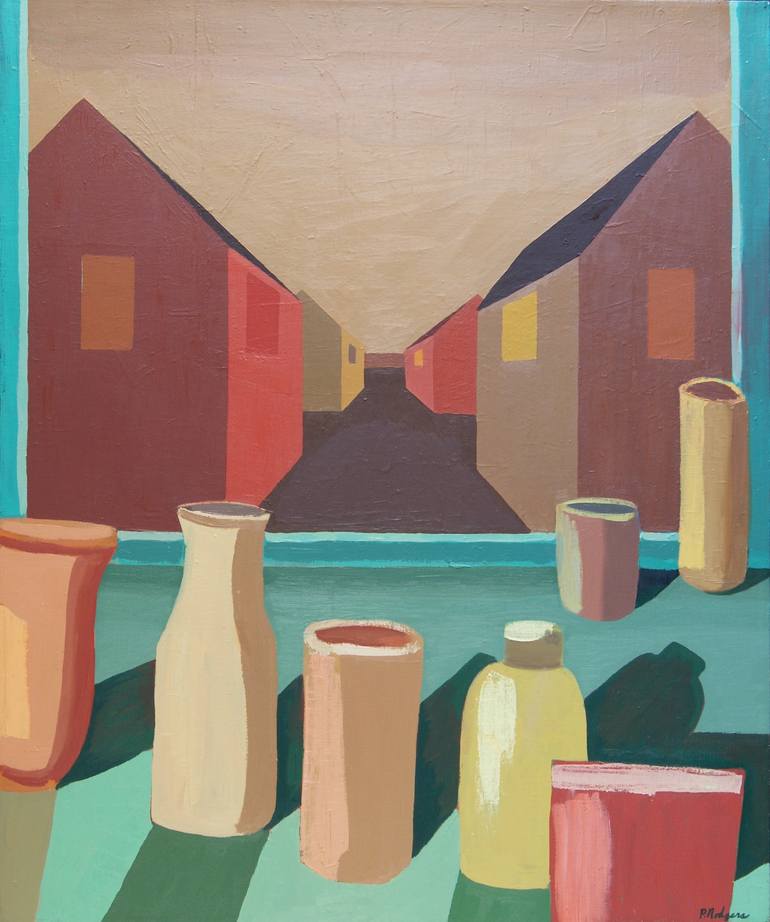 Jars and Cottages Painting by Patty Rodgers | Saatchi Art