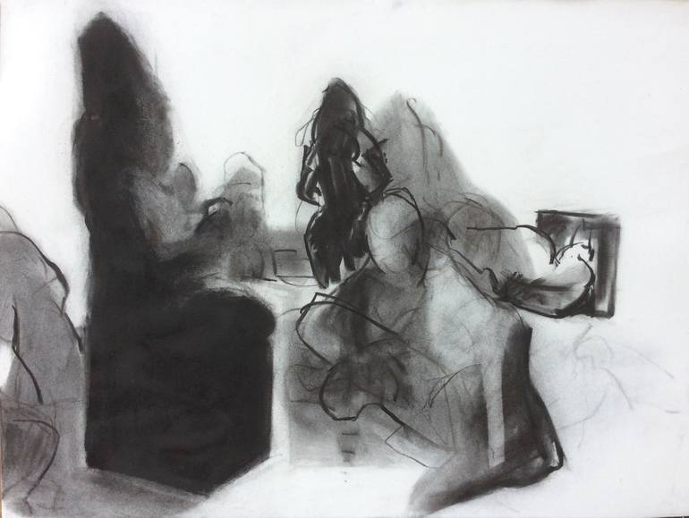 Stoneyard 1, Mammalapuram Drawing by Elisabeth Bell | Saatchi Art