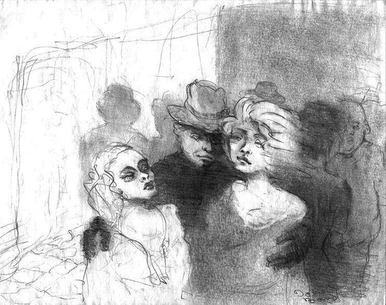 Englishman in Paris Drawing by Dorota Bardyszewska | Saatchi Art
