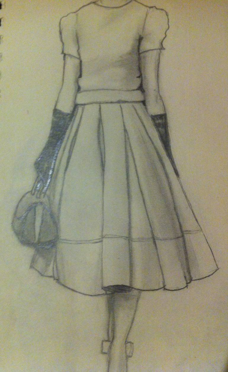 50's woman Drawing by Dorothée Hoffstetter | Saatchi Art