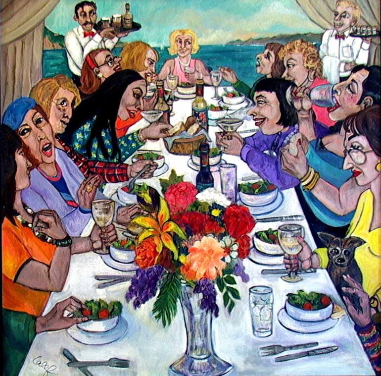 Ladies' Lunch Painting by Nancy Calef | Saatchi Art