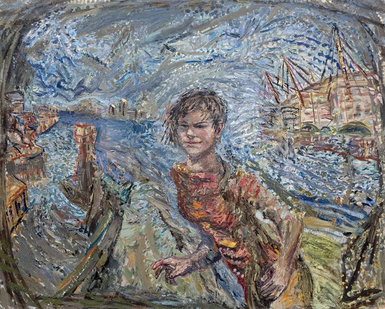 The World wrapped Round Her Painting by Frank Creber | Saatchi Art