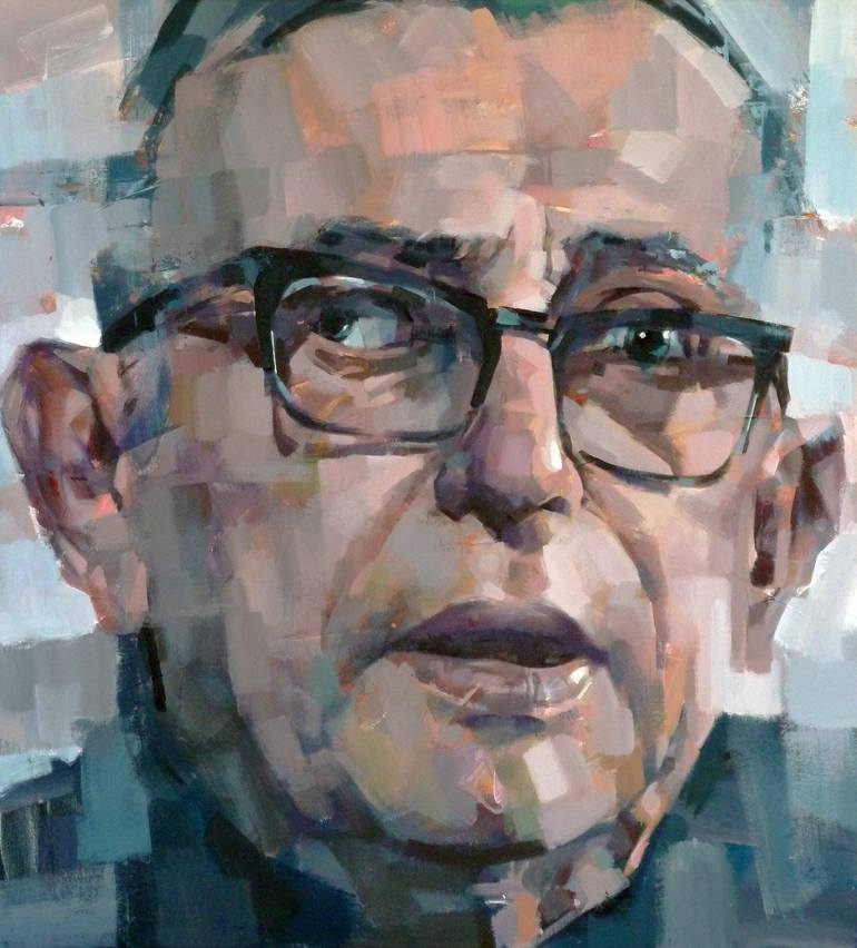 Portrait. SARTRE Painting by Aleksandr Ilichev | Saatchi Art