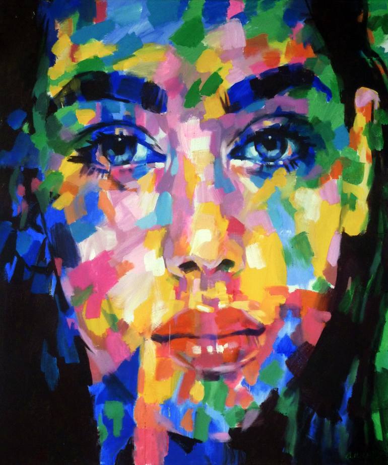 COLORED PORTRAIT Painting by Aleksandr Ilichev | Saatchi Art