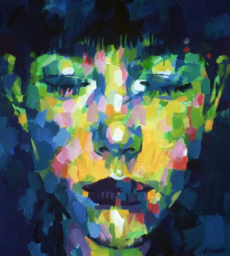 GREEN PORTRAIT Painting by Aleksandr Ilichev | Saatchi Art