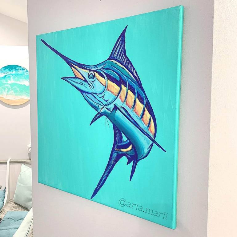 Sail Fish Dreams Painting by Karim Aboud | Saatchi Art