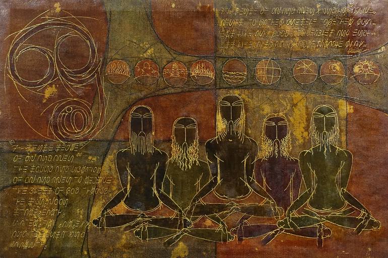 7TH SENSE SECRET OF OM AND AMEN Painting by robert william | Saatchi Art