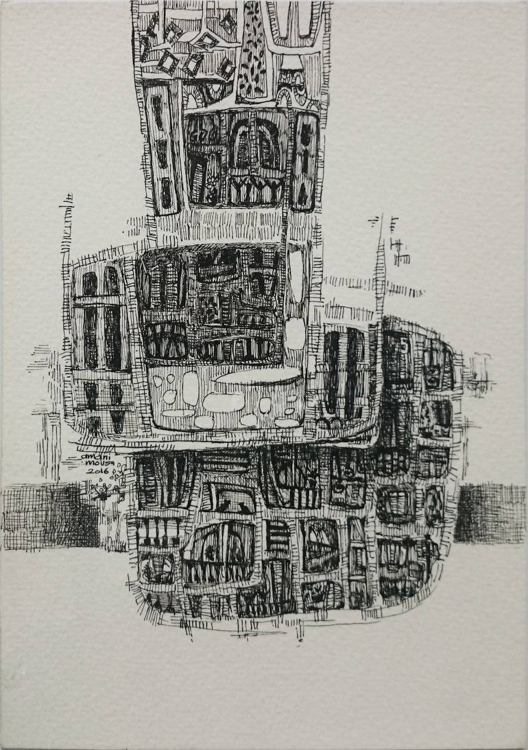 crowd.3 Drawing by Amani Moussa | Saatchi Art