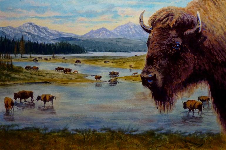 Yellowstone Painting by Len Sodenkamp | Saatchi Art