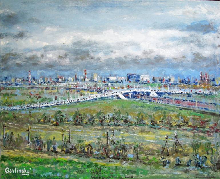 Oil painting on canvas Pulkovo heights Painting by D Gavlinsky ...
