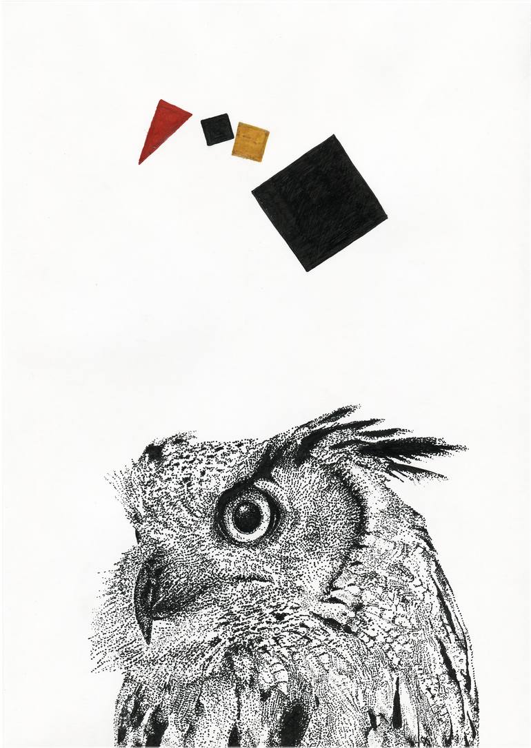 Animal Drawings Geometric Owl Shapes
