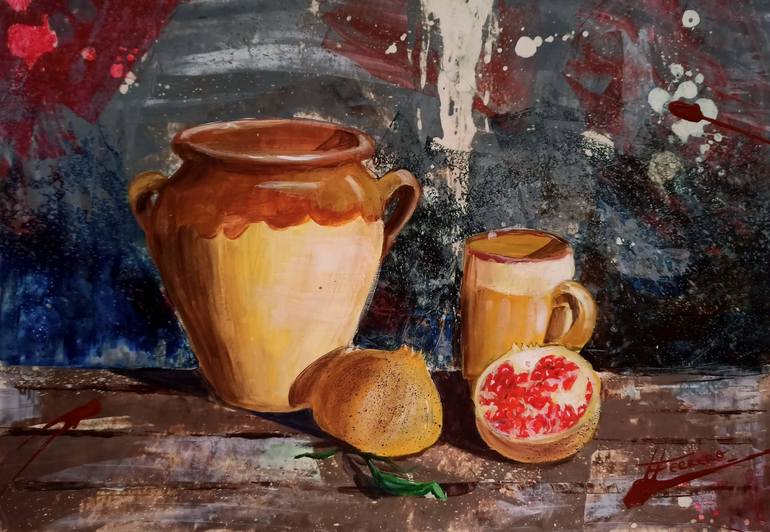 Zumo de granadas Painting by Álvaro Ferrero | Saatchi Art