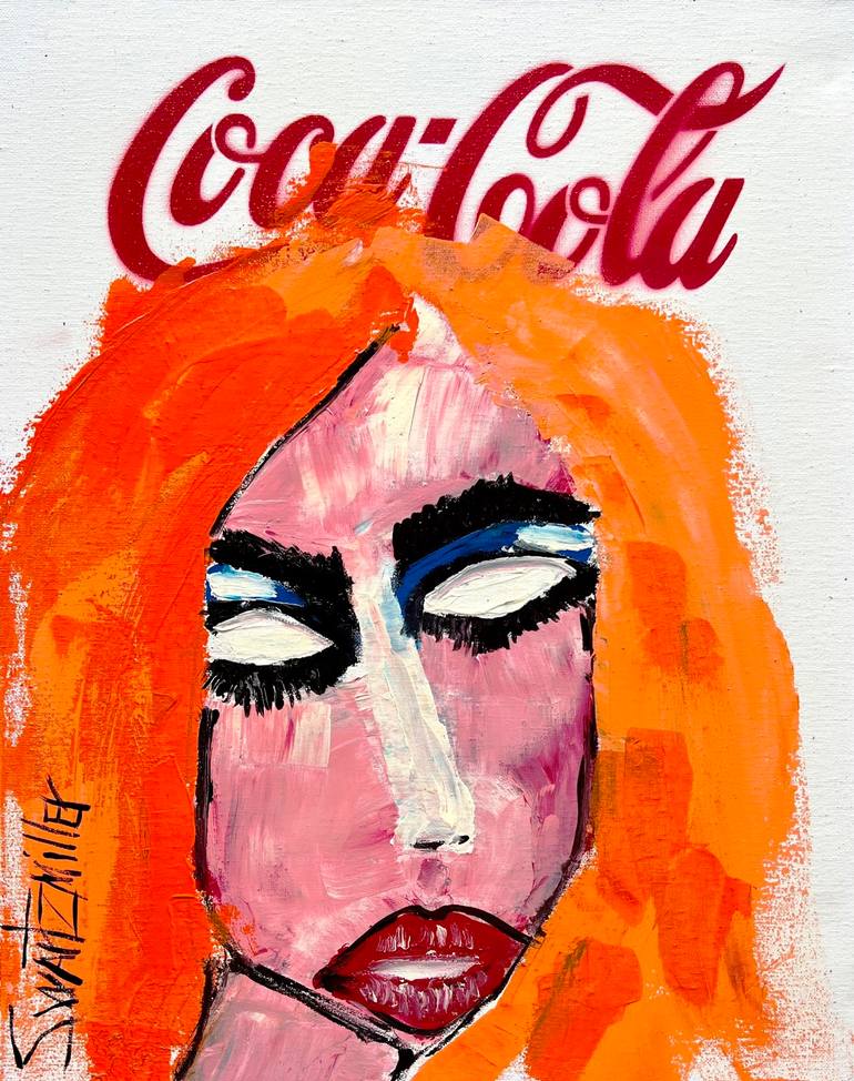 MISS COCA COLA - Canvas -Swartzmiller DNA Signed Painting by mike ...
