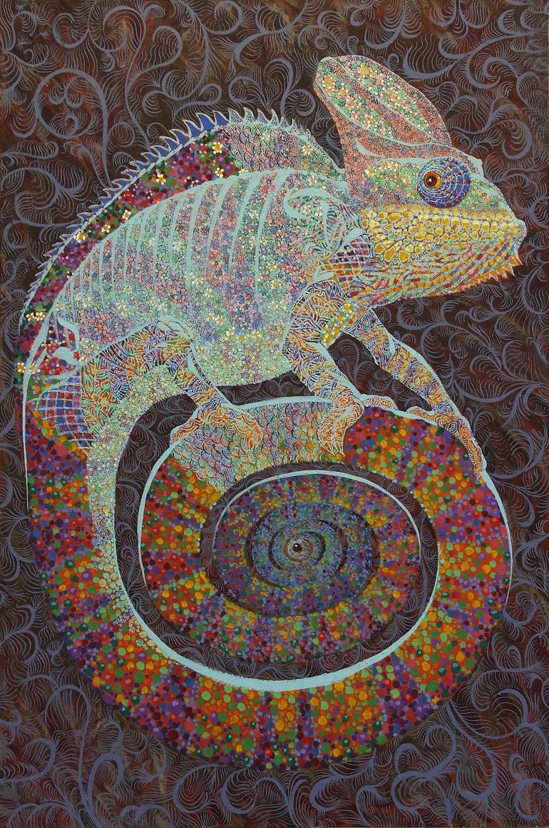 Сhameleon Painting by Alexandr Yatsenko | Saatchi Art