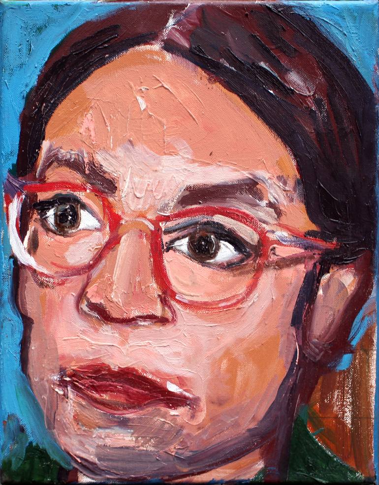 Alexandria Ocasio-Cortez Painting by Emil Choski | Saatchi Art