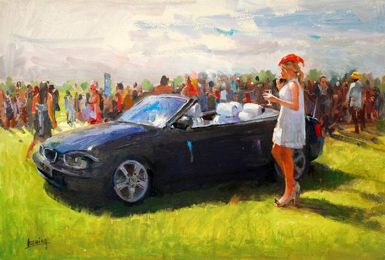 Car Girl Painting by Keming Shen | Saatchi Art