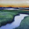 Salt Marsh at Dusk Painting by Susan Prentice | Saatchi Art