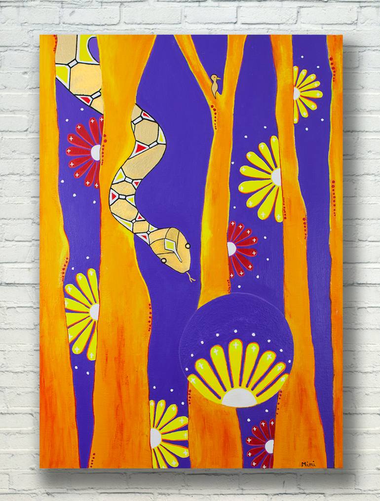 Punga Amarilla Tree Medicine Painting by Mimi Buttacavoli | Saatchi Art