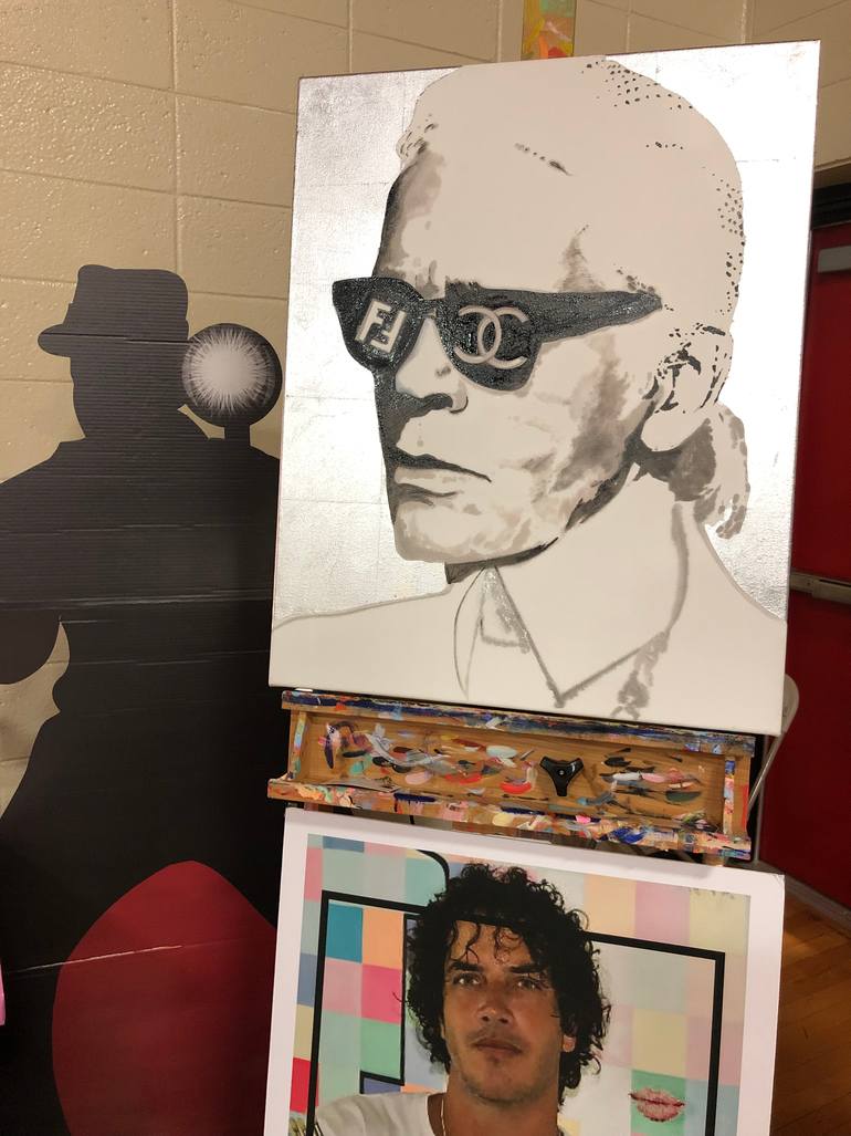 THE LOVE OF LAGERFELD Painting by perry milou | Saatchi Art