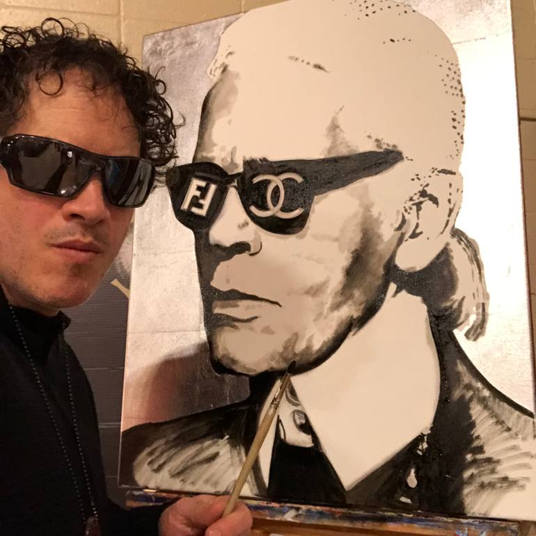 THE LOVE OF LAGERFELD Painting by perry milou | Saatchi Art