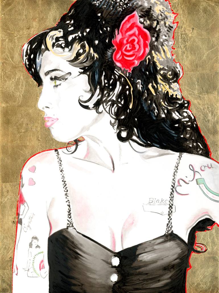 Amy Whinehouse Painting By Perry Milou Saatchi Art